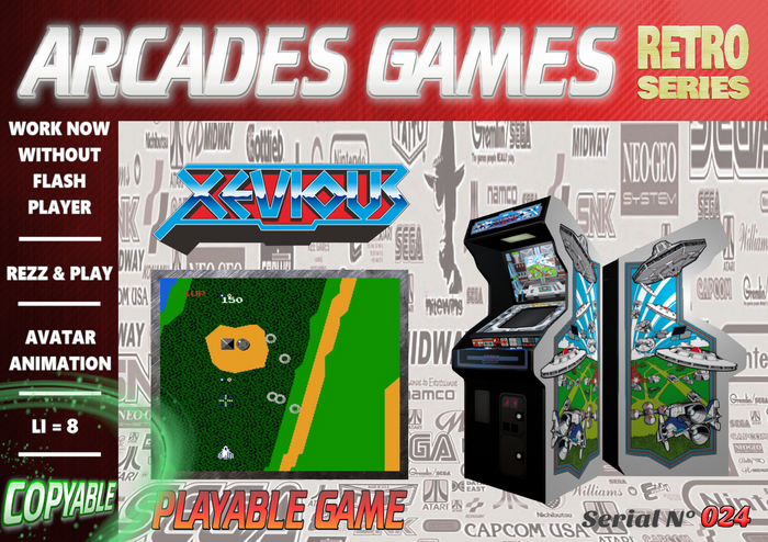 Second Life Marketplace - [024] = Xevious = Retro Arcades Games [BOX]